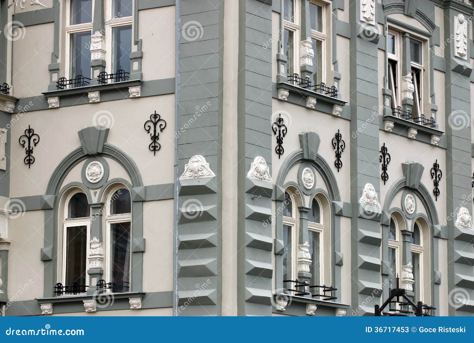 Old building facade stock image. Image of historic, apartment - 36717453