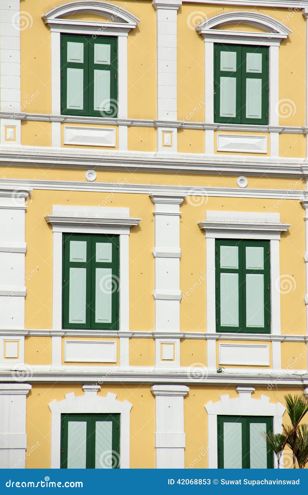 Old Building Green Color Window Design Stock Image - Image of concept ...