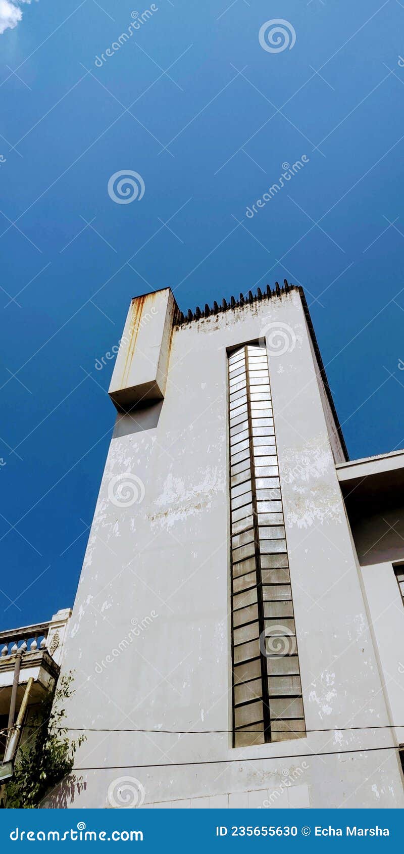 Old building grey blue sky stock photo. Image of grey - 235655630