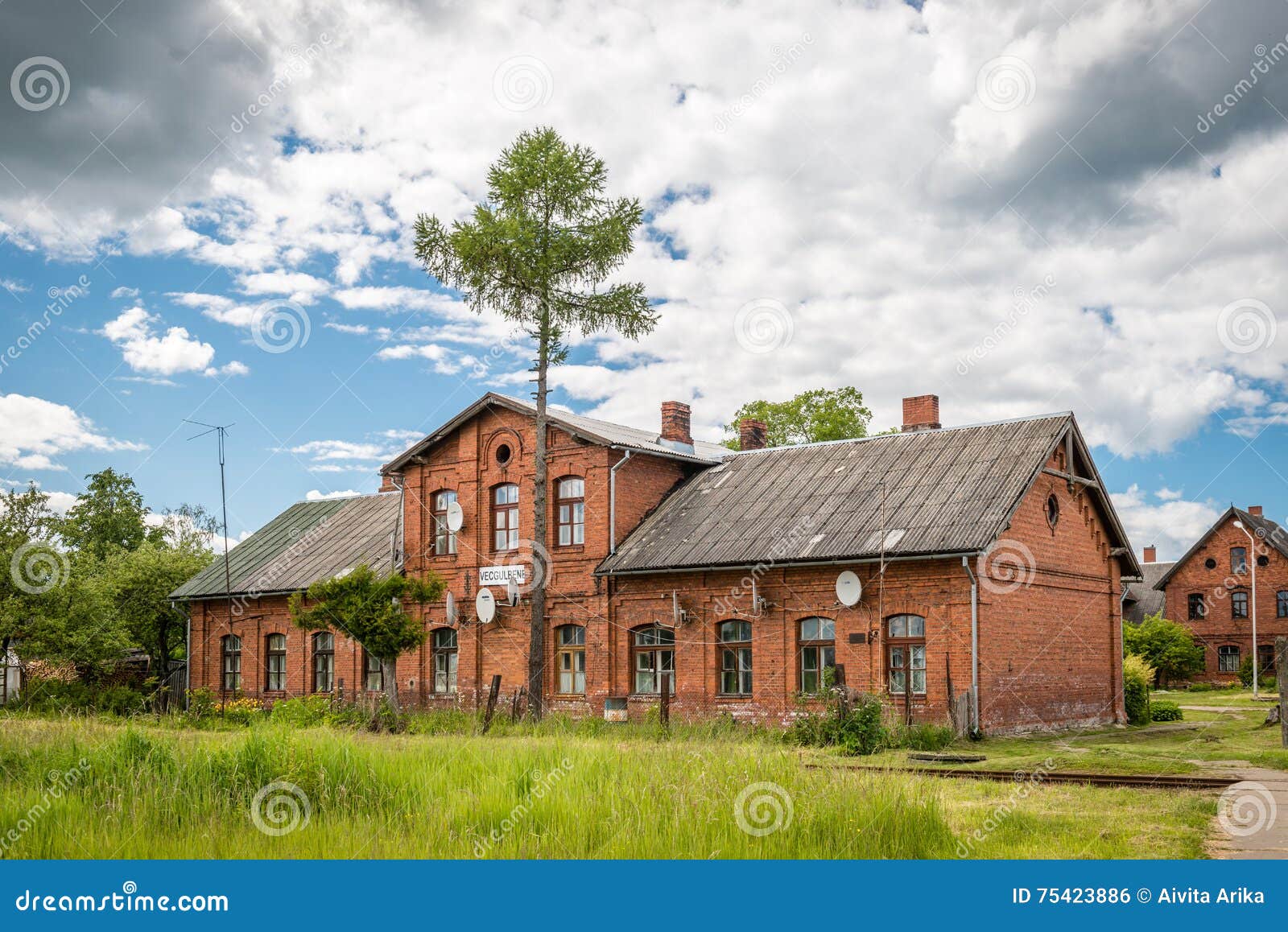 Old Building of Gulbene Railway Station in Latvia Editorial Photo ...