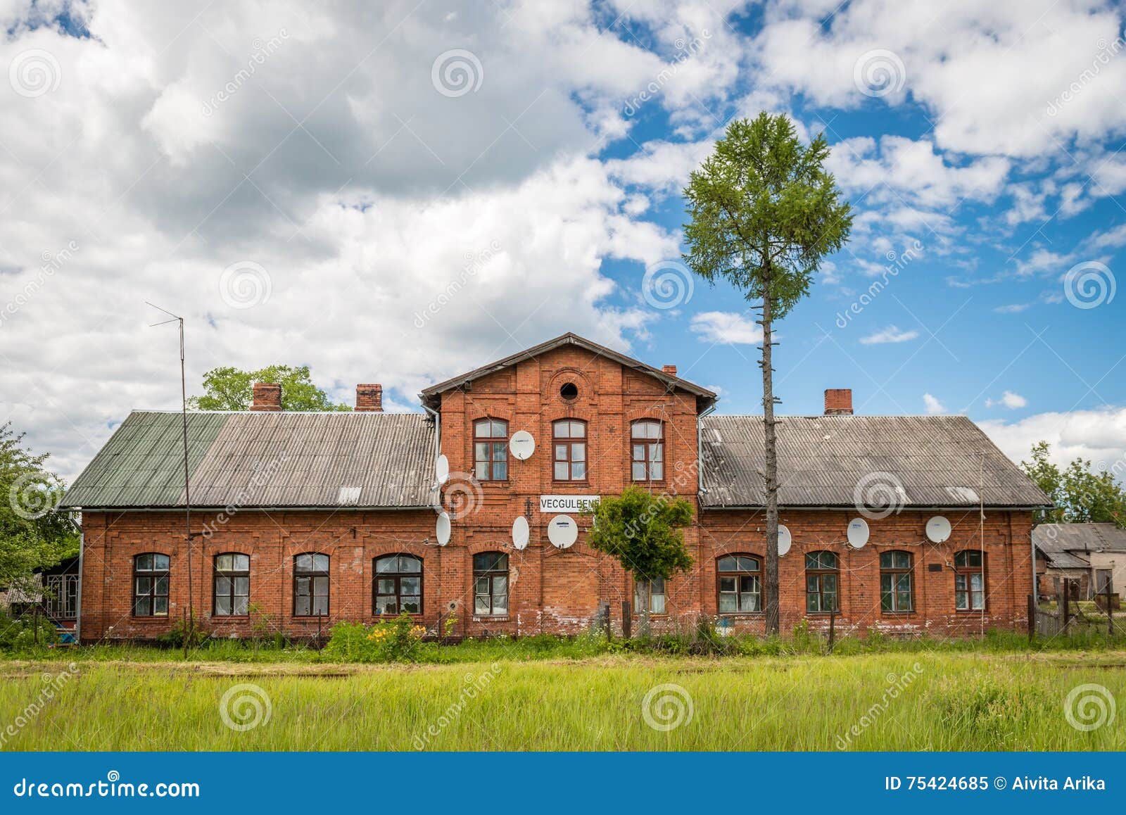 Old Building of Gulbene Railway Station in Latvia Editorial Image ...