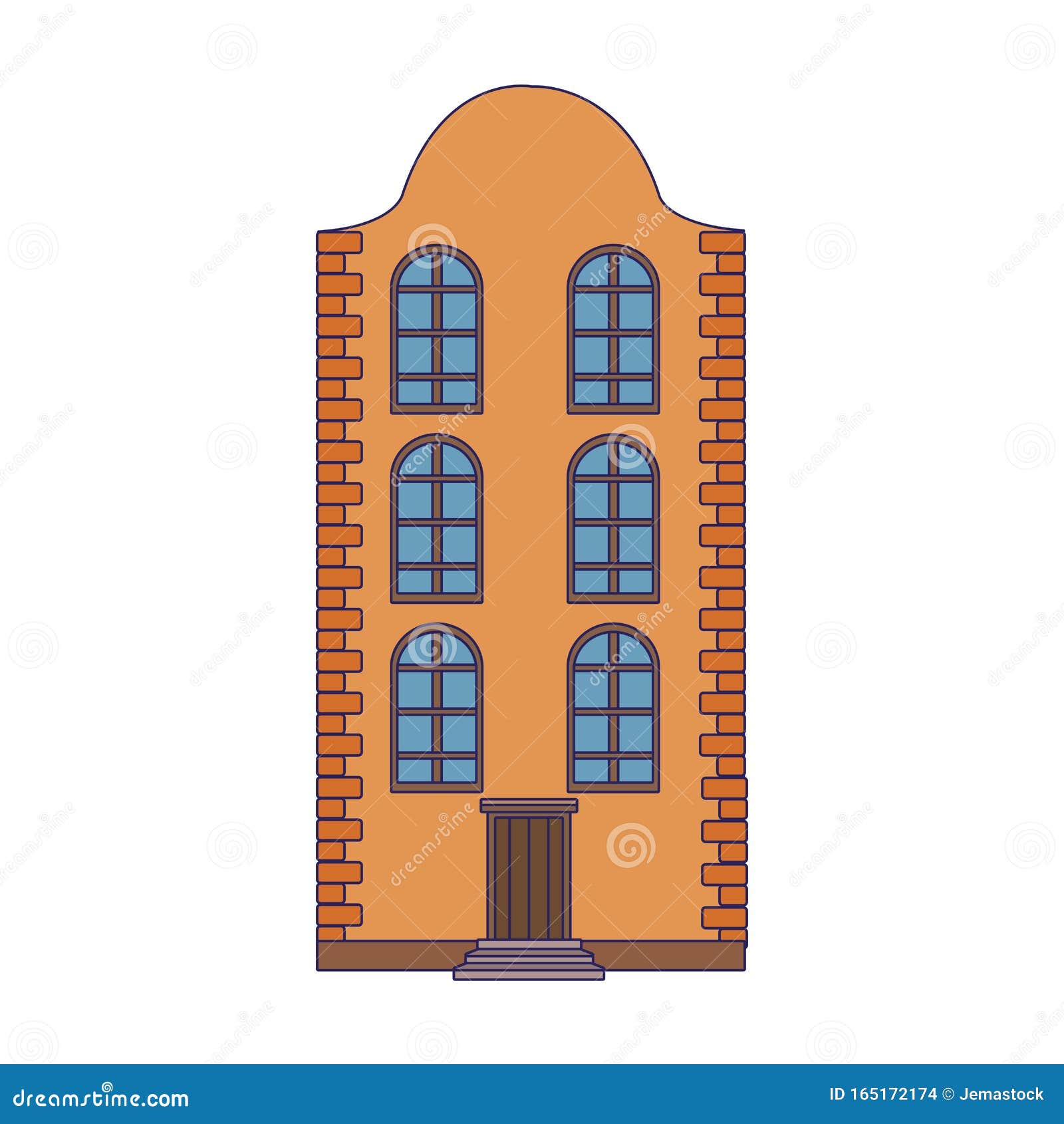 Old Building Icon, Flat Design Stock Vector - Illustration of building ...