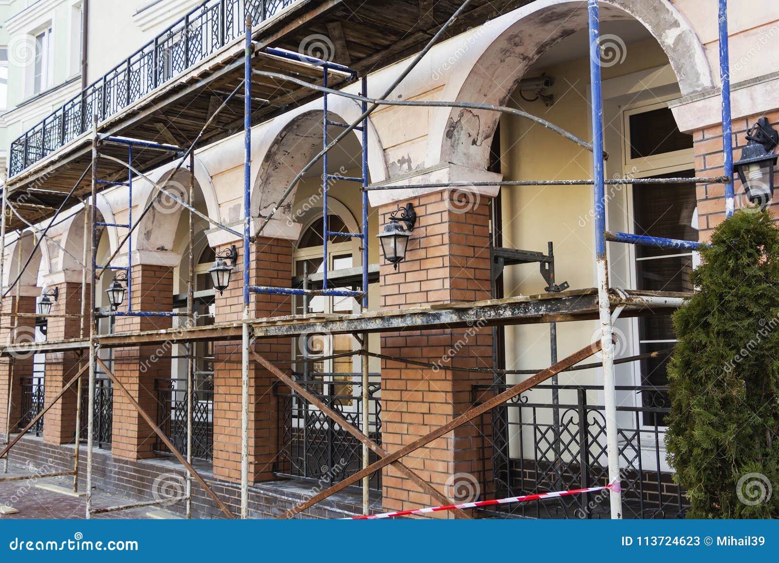 The Old Building during Its Restoration and Recovery Stock Image ...