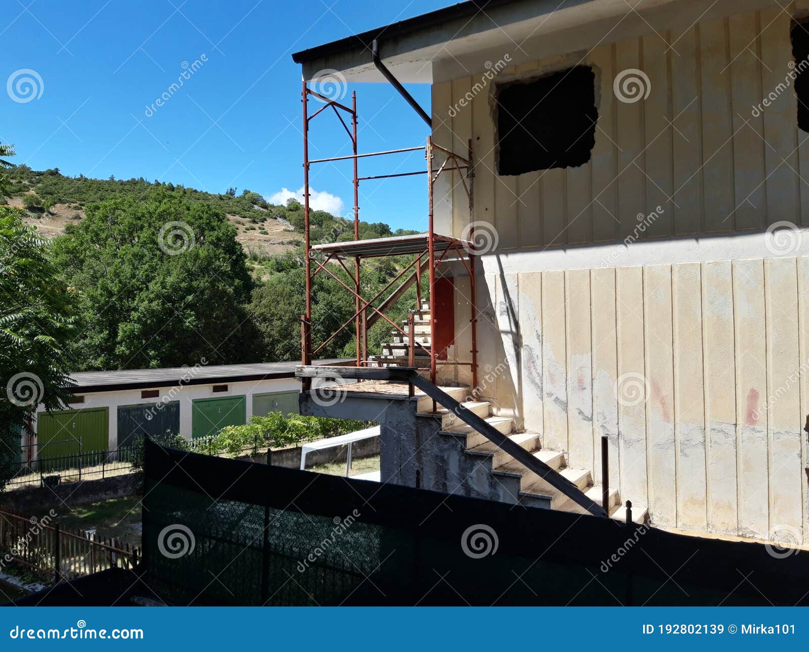 Old Building Never Finished with a Mountain Background Stock Image ...