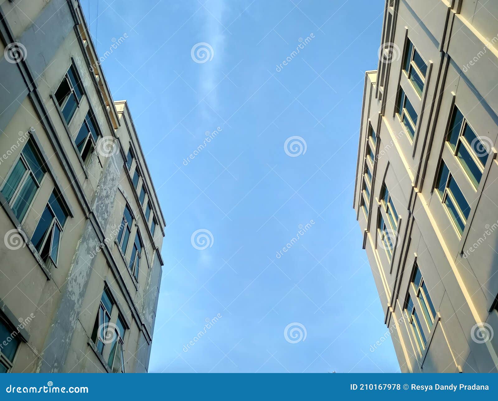 Old Building and New Building Stock Photo - Image of clear, office ...