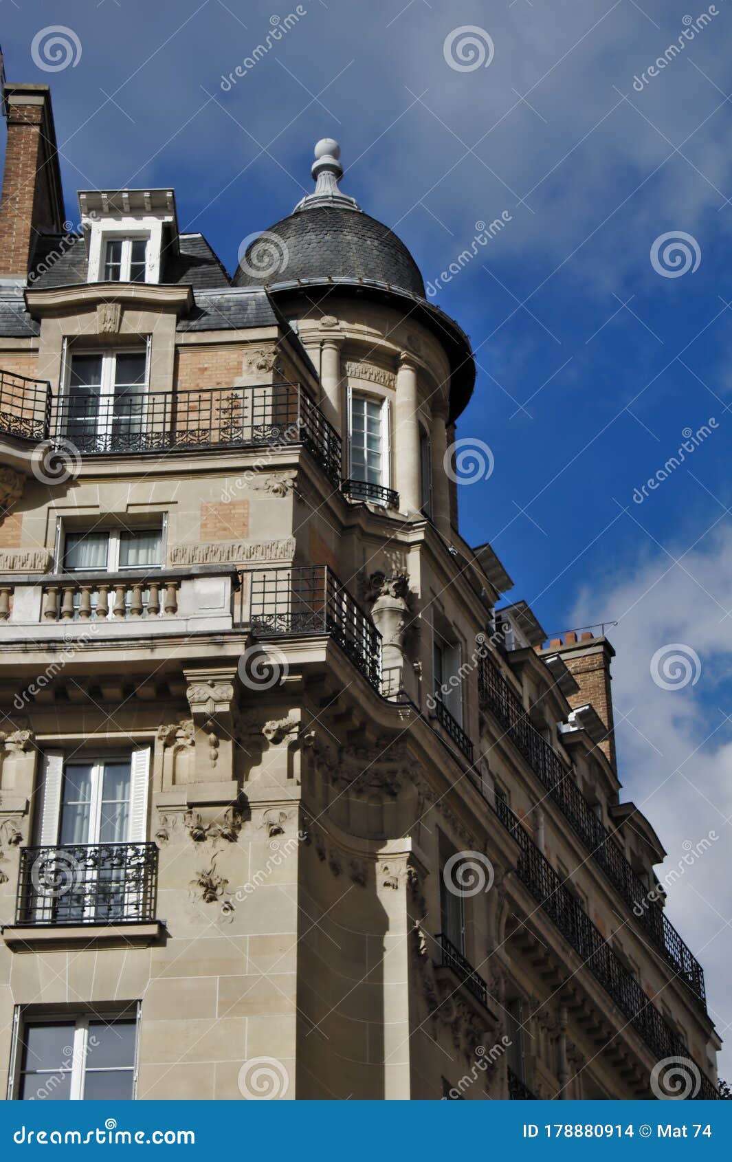 Old Building in Paris France Stock Photo - Image of window, clock ...