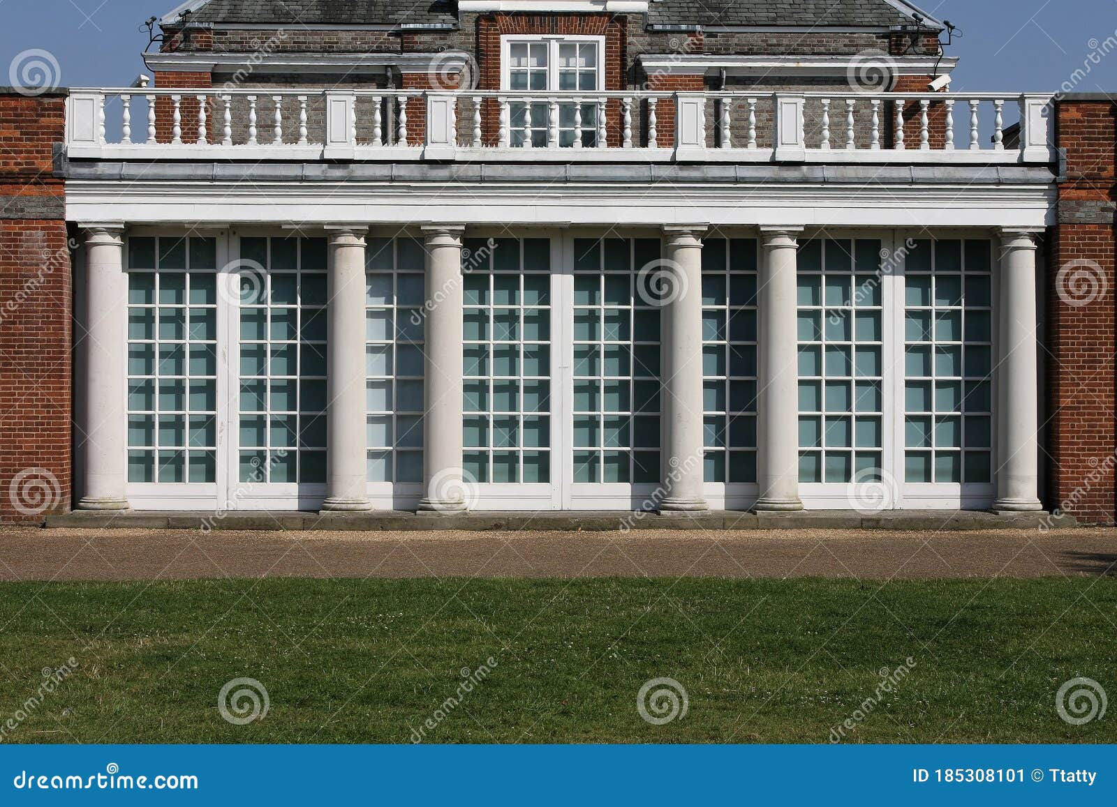 Old building with pillars stock image. Image of architecture - 185308101