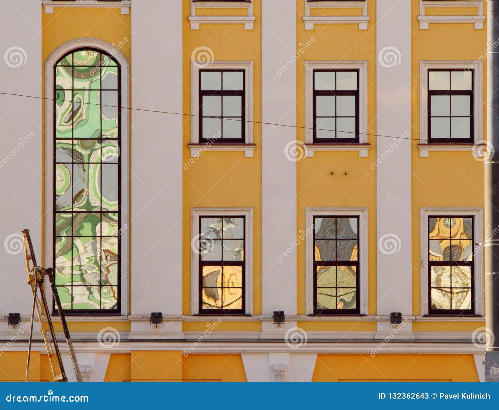 Reflection of Buildings in the Windows Stock Image - Image of step ...