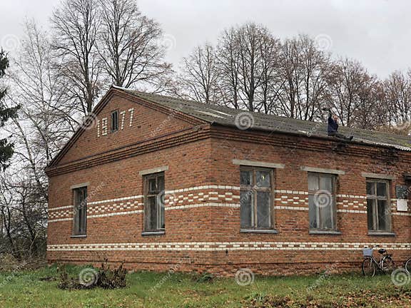 The Old Building of the Soviet Constructions from a Red Brick Editorial ...