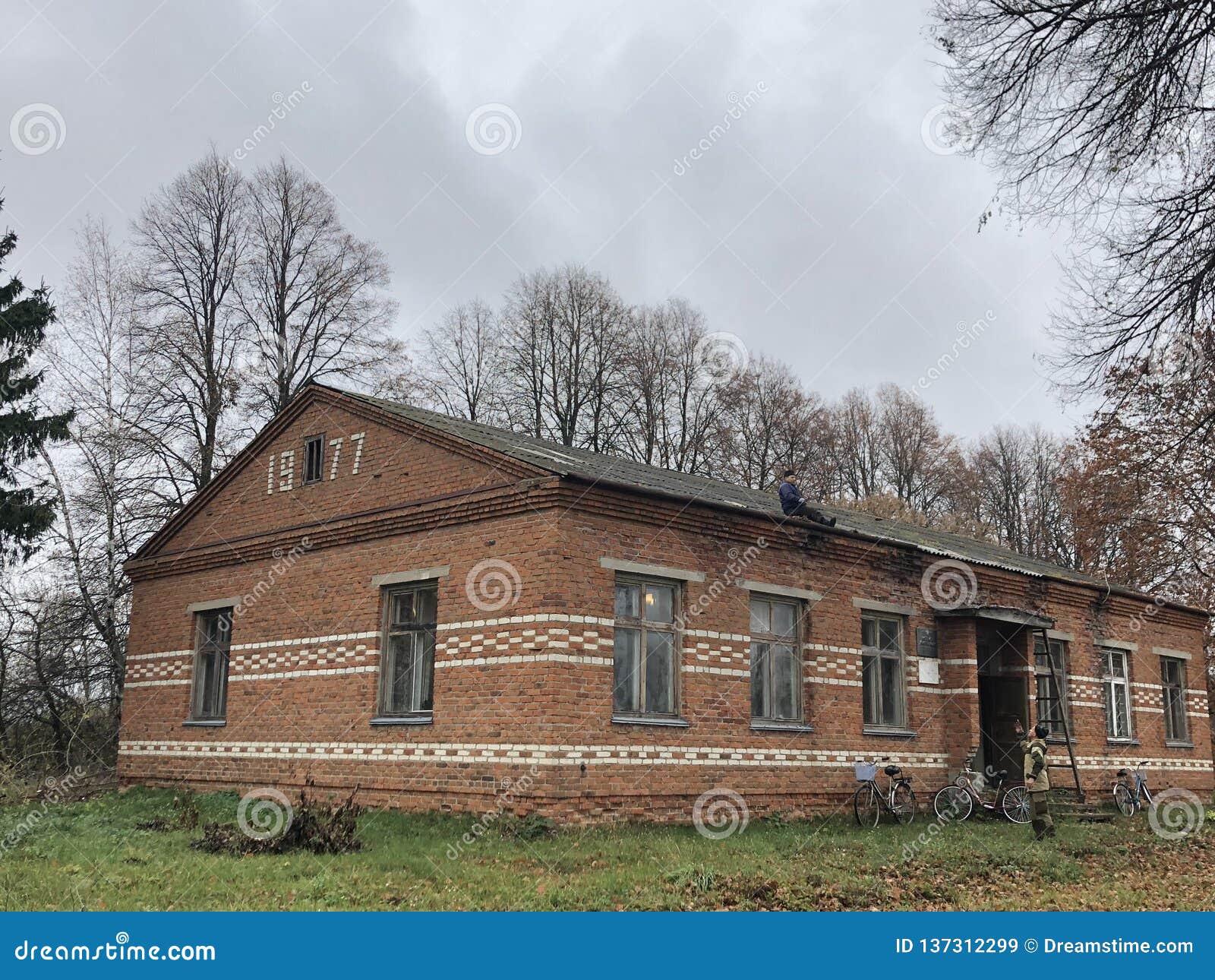 The Old Building of the Soviet Constructions from a Red Brick Editorial ...