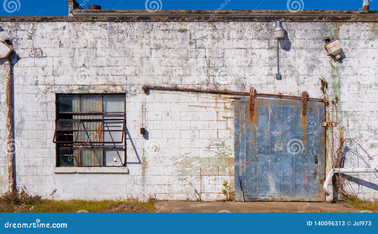 Old Building Textured Surface with Rusty Steel Door and Window Stock ...
