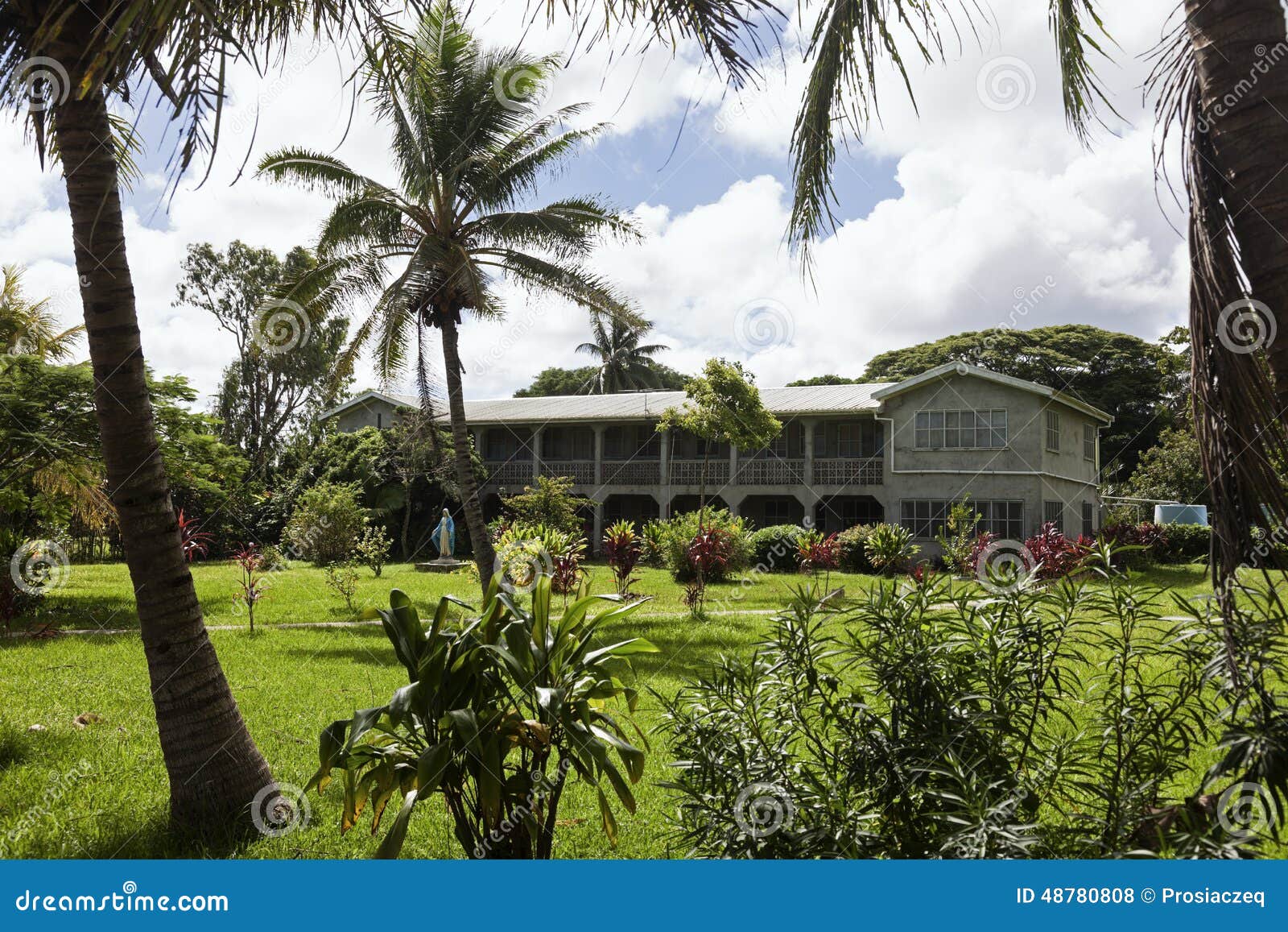 Old building in Tonga stock photo. Image of brick, palm - 48780808