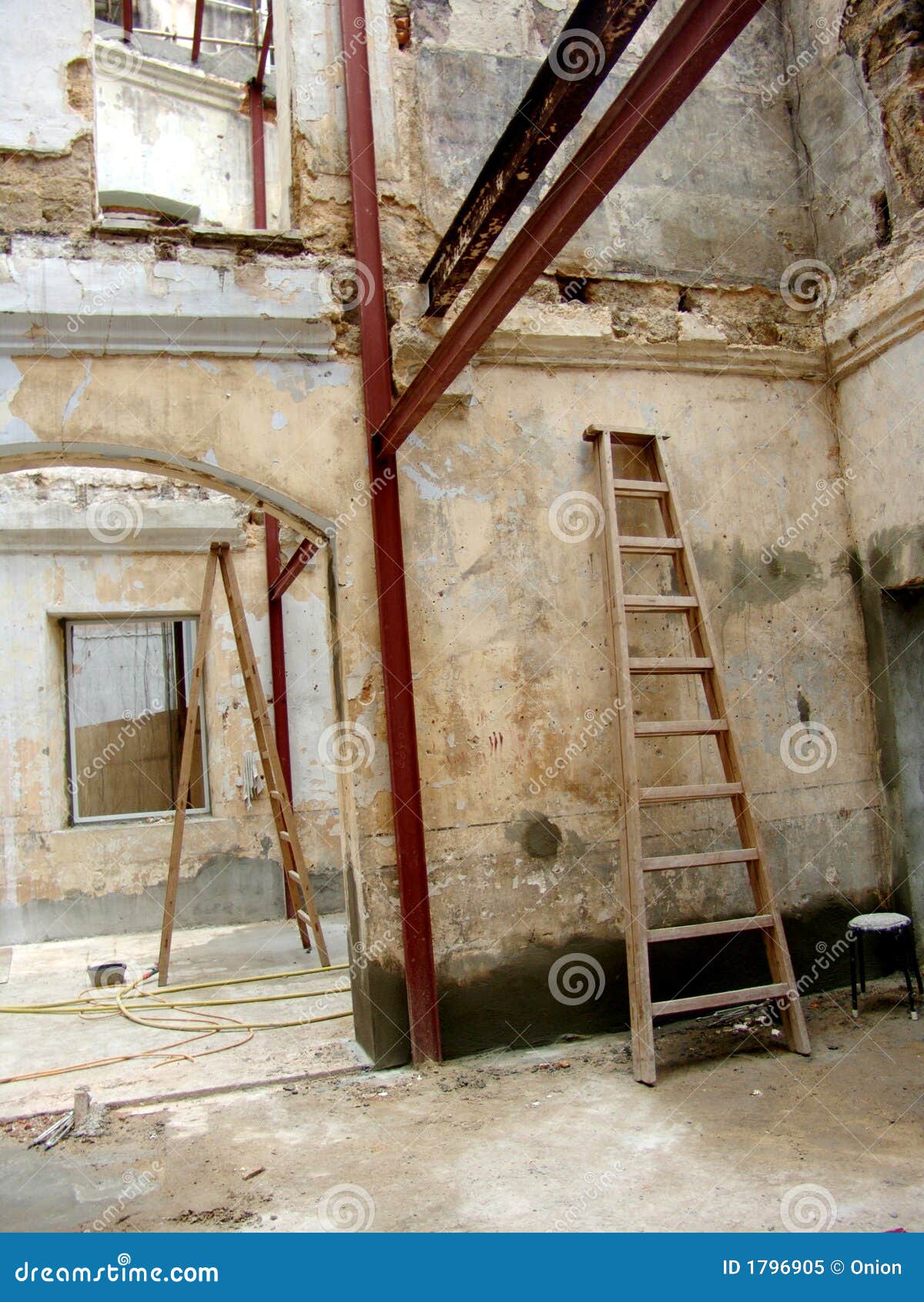 Old Building Under Reconstruction Stock Image - Image of facade ...