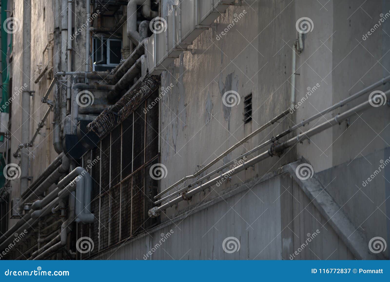 Old Building Utility Systems Stock Image - Image of design, style ...