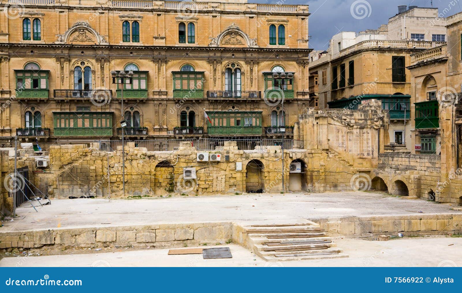Old Building in Valletta Malta Stock Photo - Image of stone, structure ...