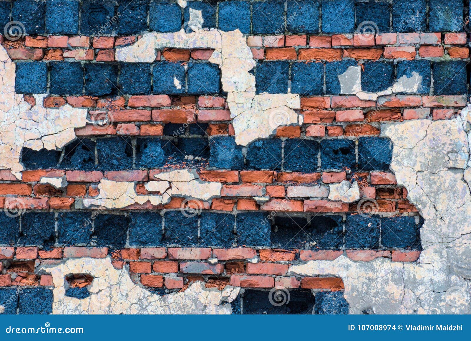 The Old Building Wall of Red Bricks and Blocks Stock Photo - Image of ...