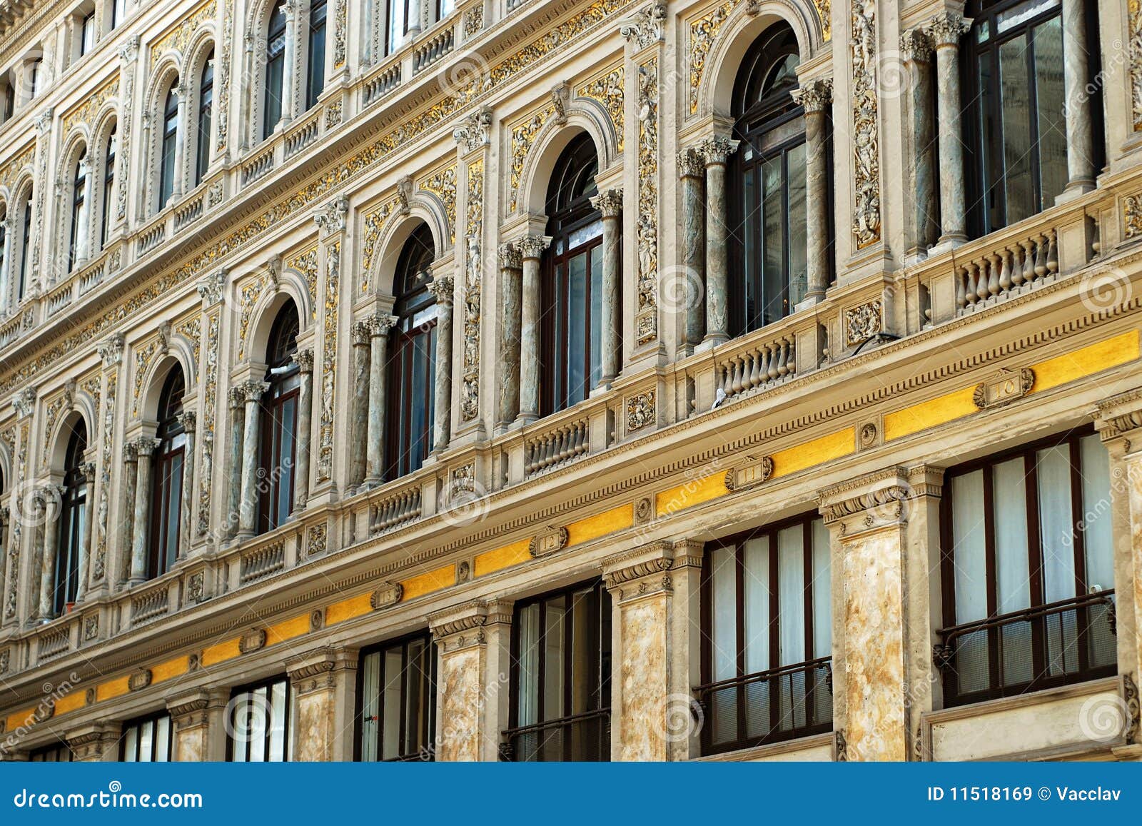 Old building windows stock image. Image of gallery, naples - 11518169