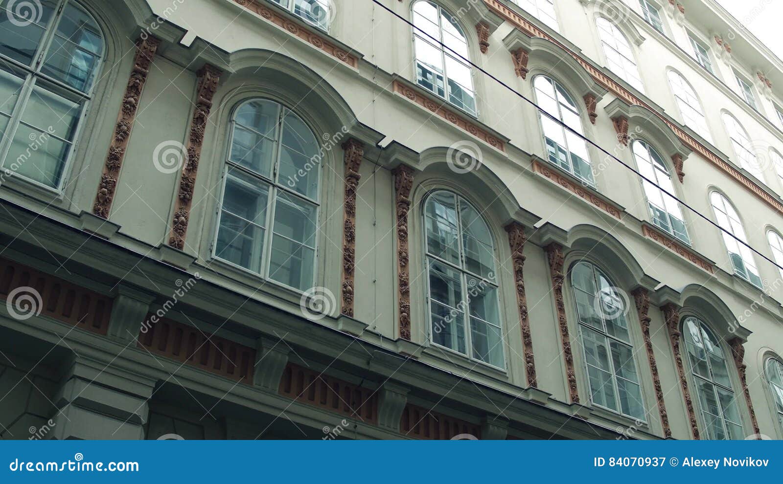 Old Building Windows, View from Below. Vienna, Austria Stock Image ...