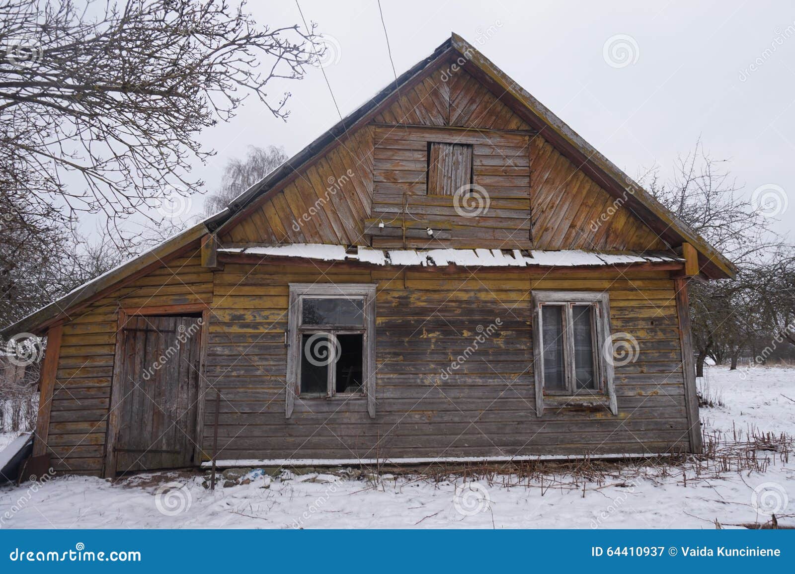 Old building stock image. Image of home, yellow, wood - 64410937