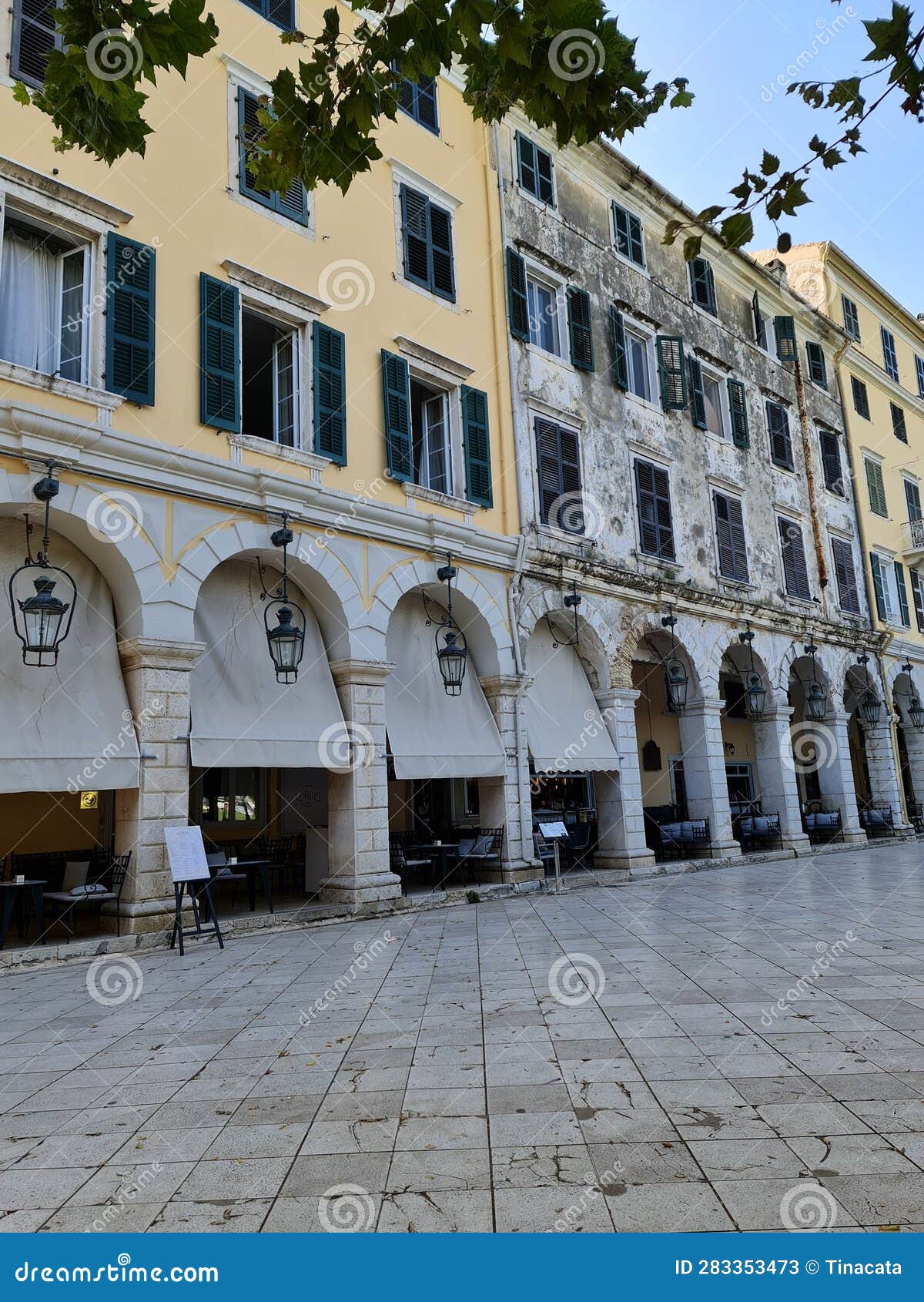 Old Buildings in Corfu City Center, Greece Editorial Stock Photo ...
