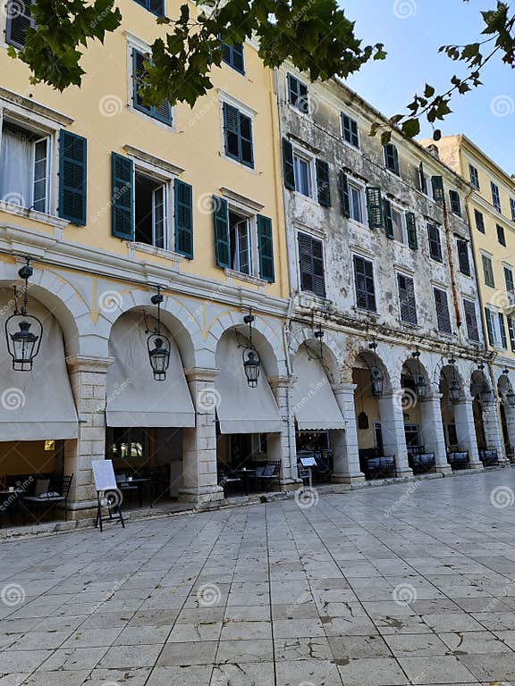 Old Buildings in Corfu City Center, Greece Editorial Stock Photo ...
