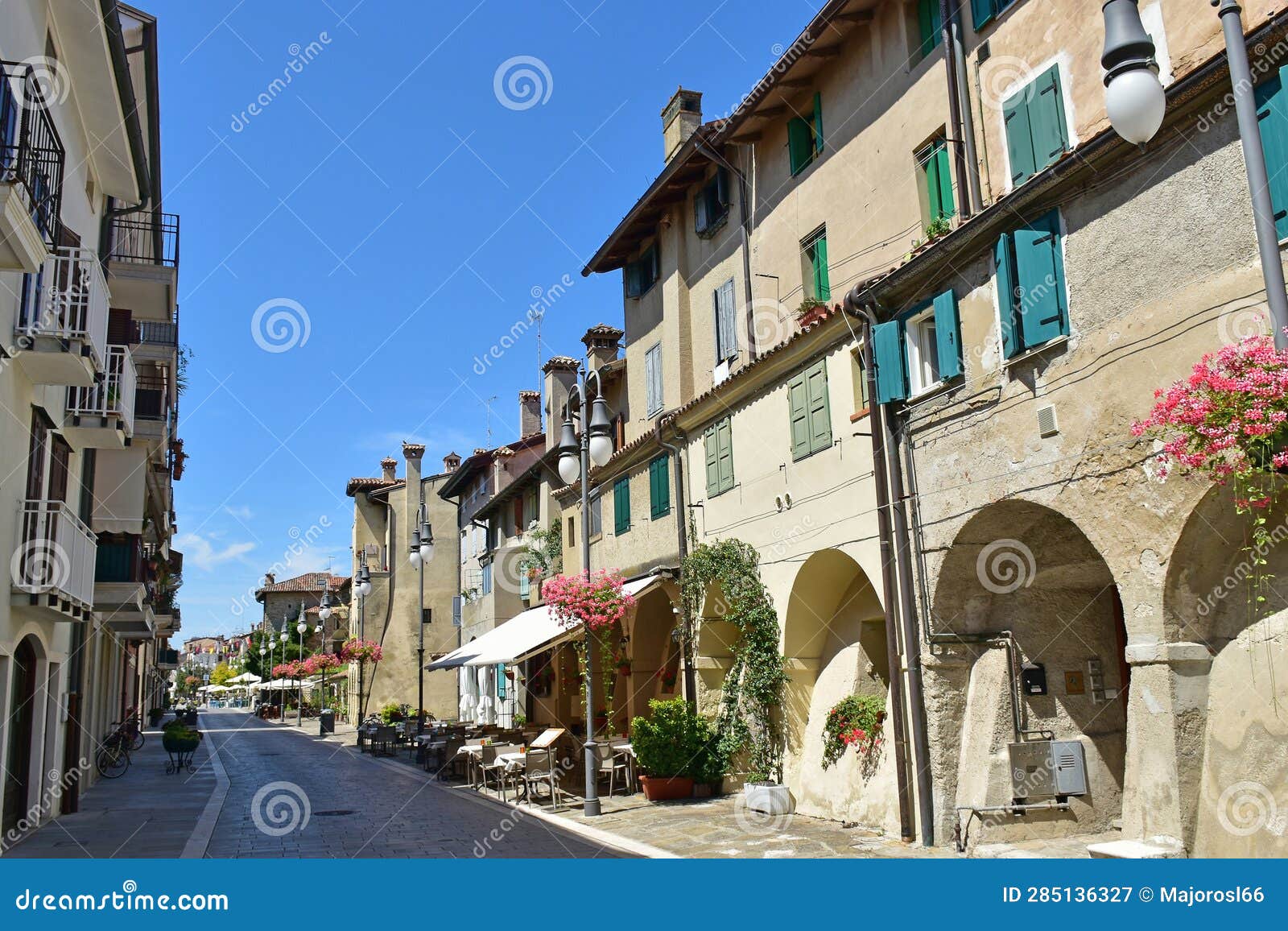 Old Buildings in Grado, Italy Stock Image - Image of building, balcony ...