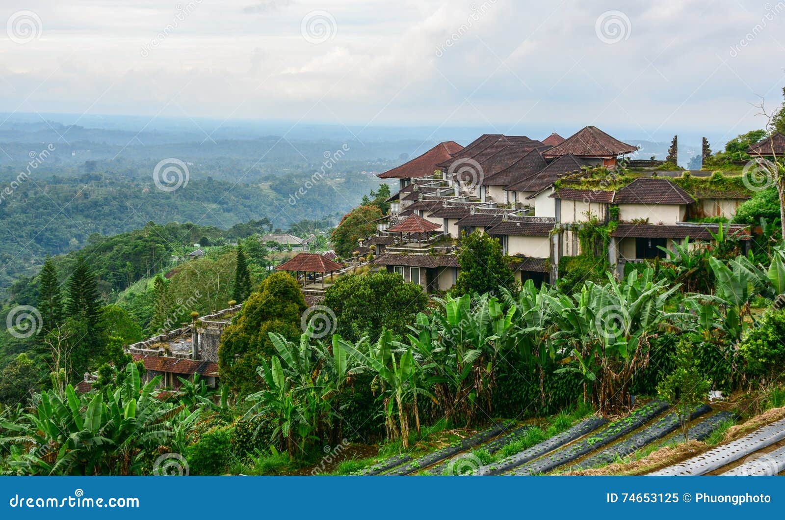Old Buildings Located on the Hill in Bali, Indonesia Stock Image ...
