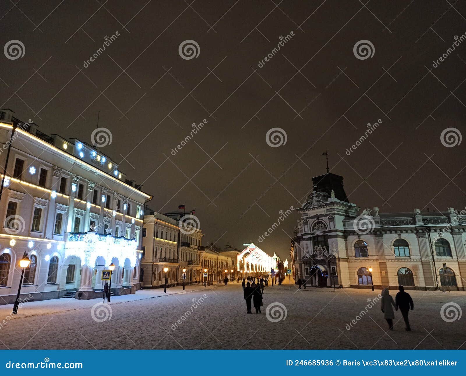 Old Buildings at night stock photo. Image of streetlight - 246685936