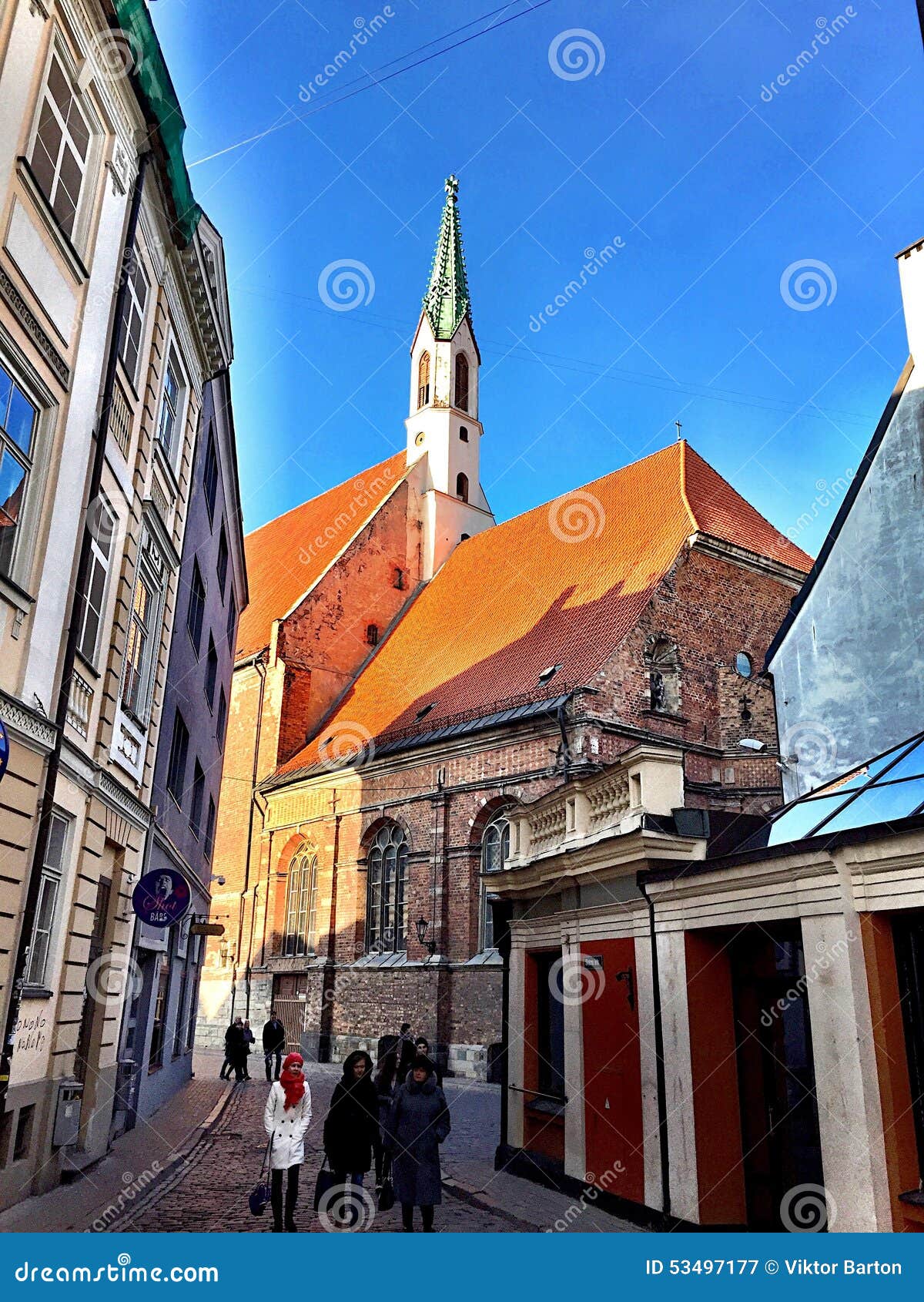 Old buildings in the Riga editorial photography. Image of ancient ...
