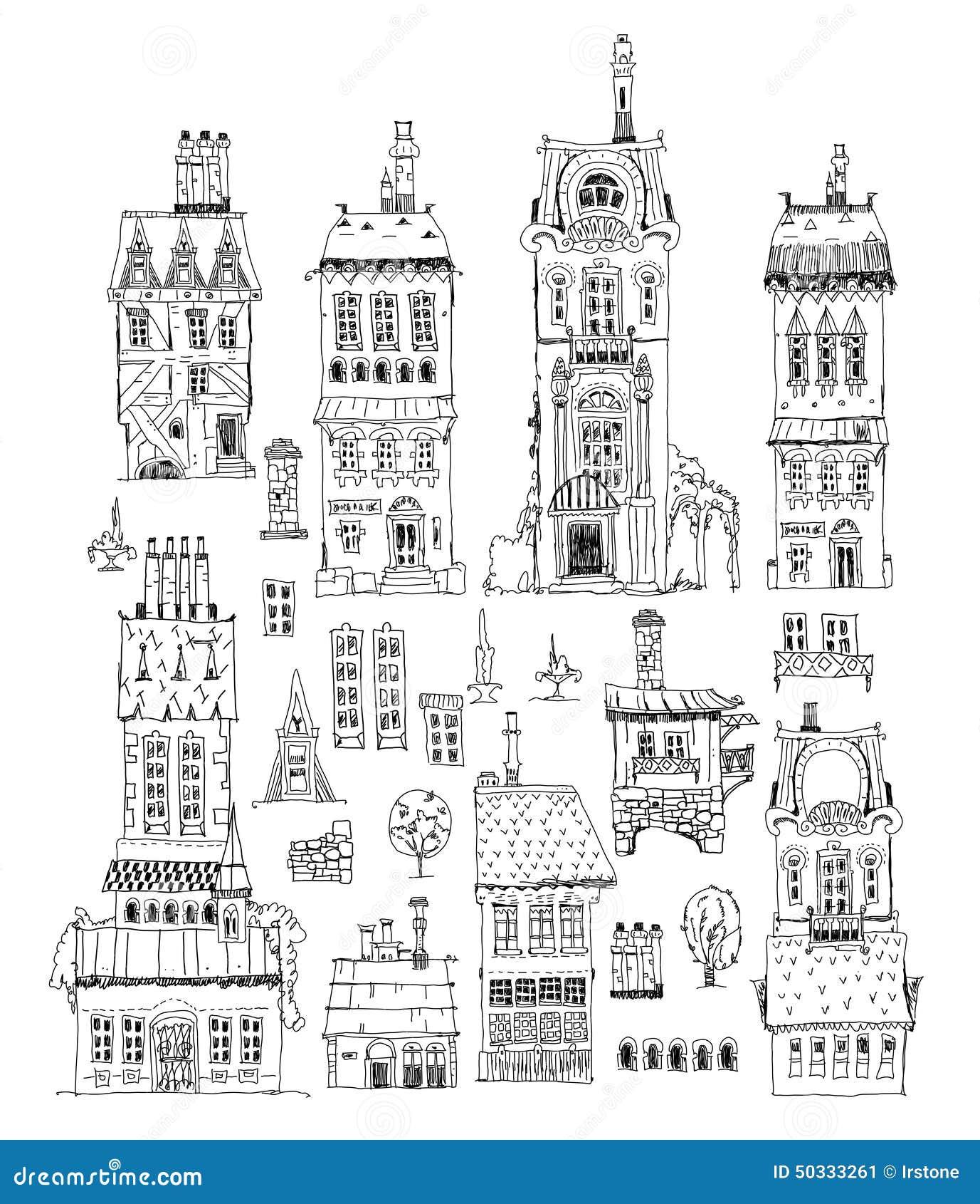 Architecture Old Building Drawing