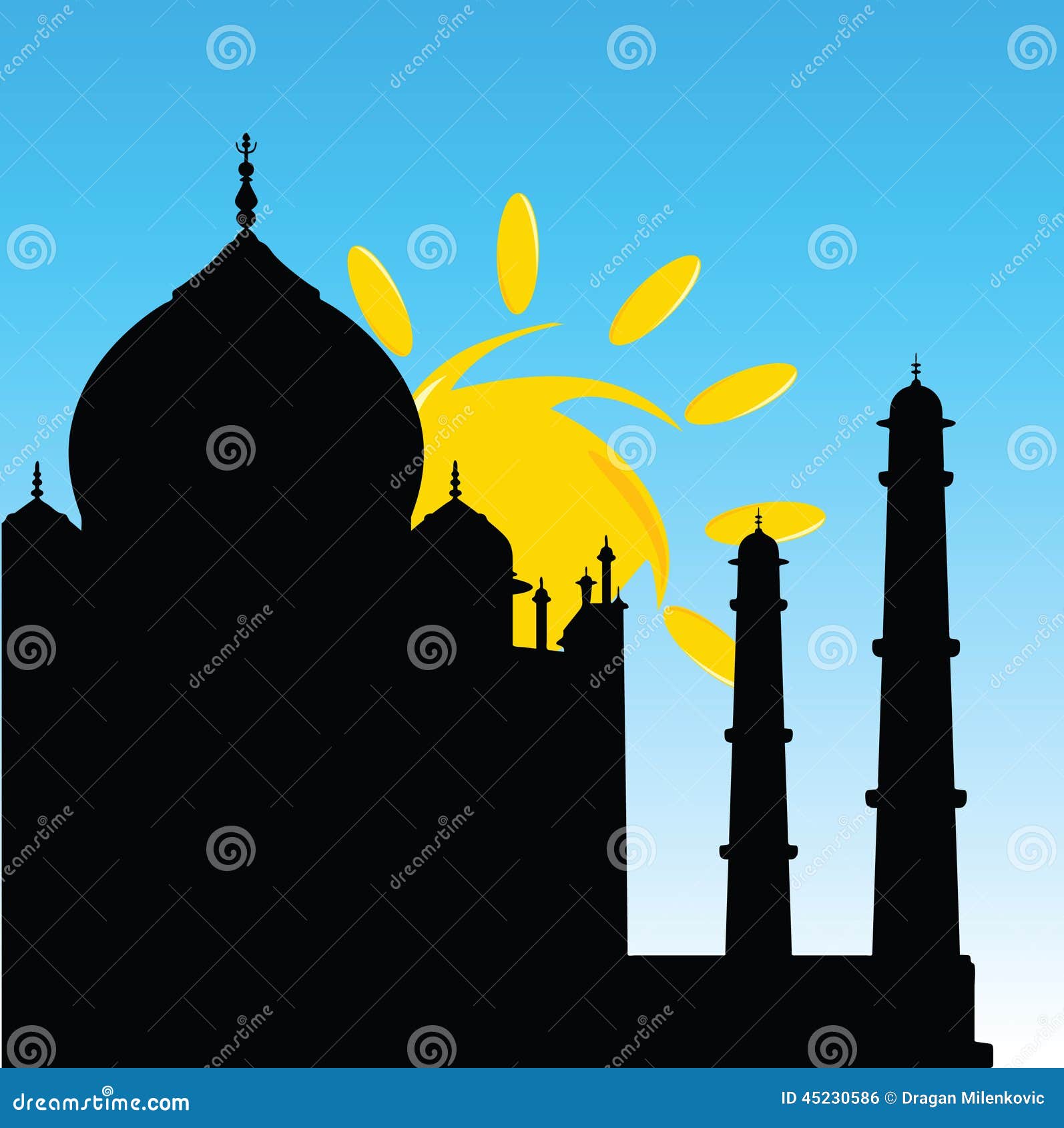 Old buildings in the sun stock vector. Illustration of architecture ...