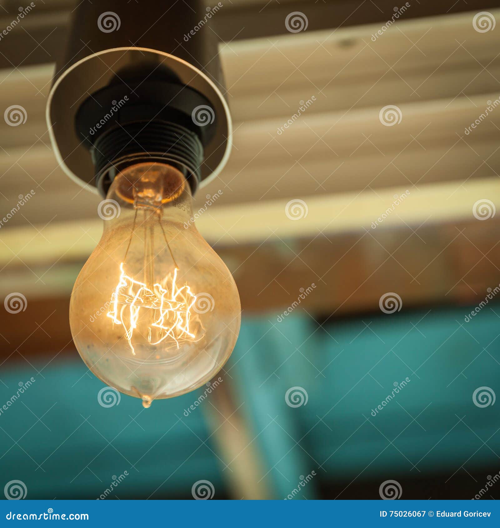 The Old Bulb on the Ceiling Stock Image - Image of energy, edison: 75026067