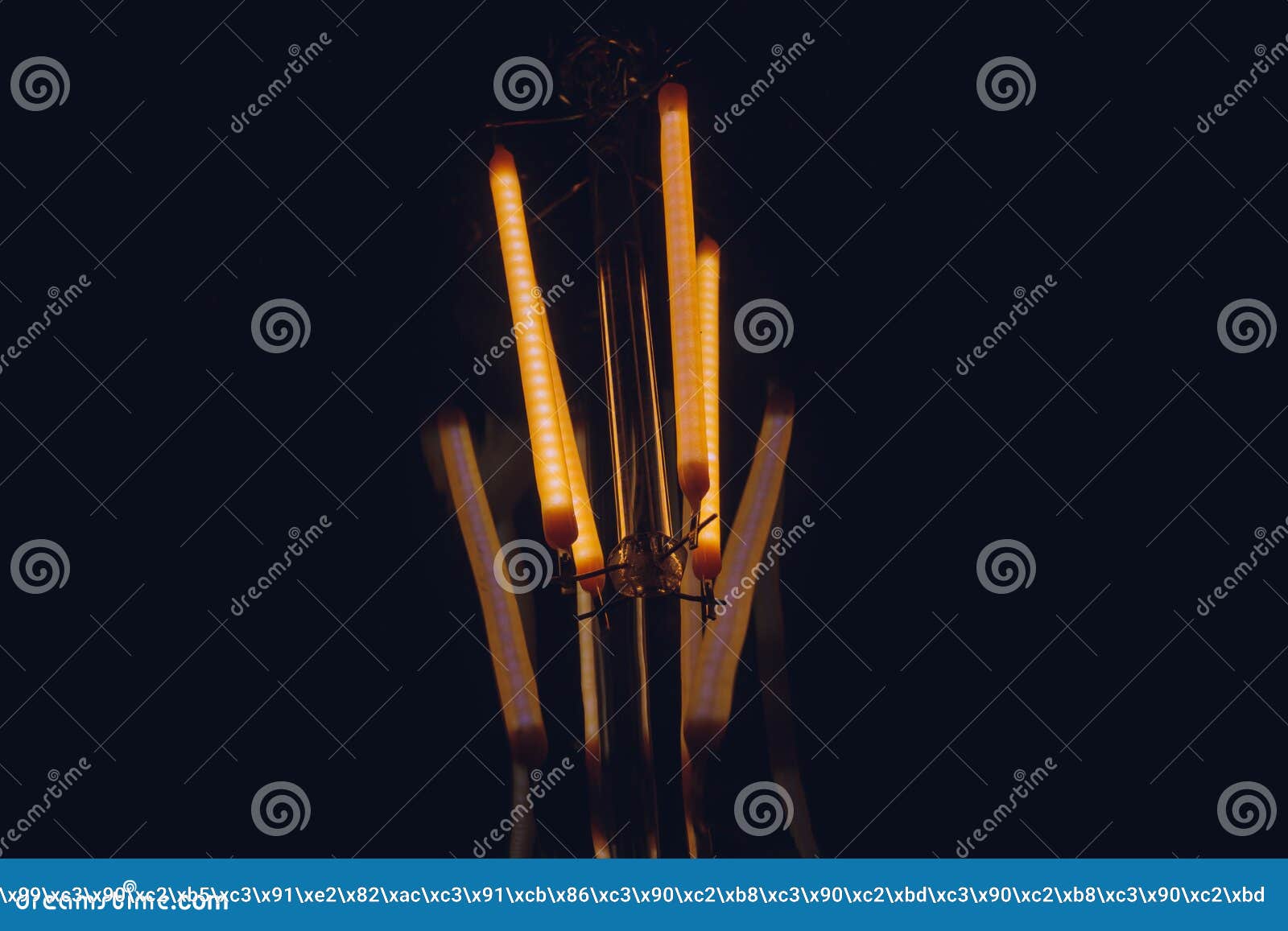 Old Bulb Filament Design Macro Shot Vintage. Stock Image - Image of ...