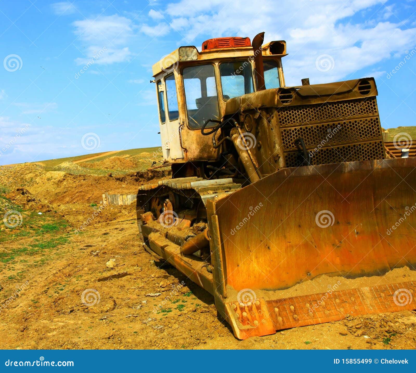 Old bulldozer stock image. Image of dirty, countryside - 15855499