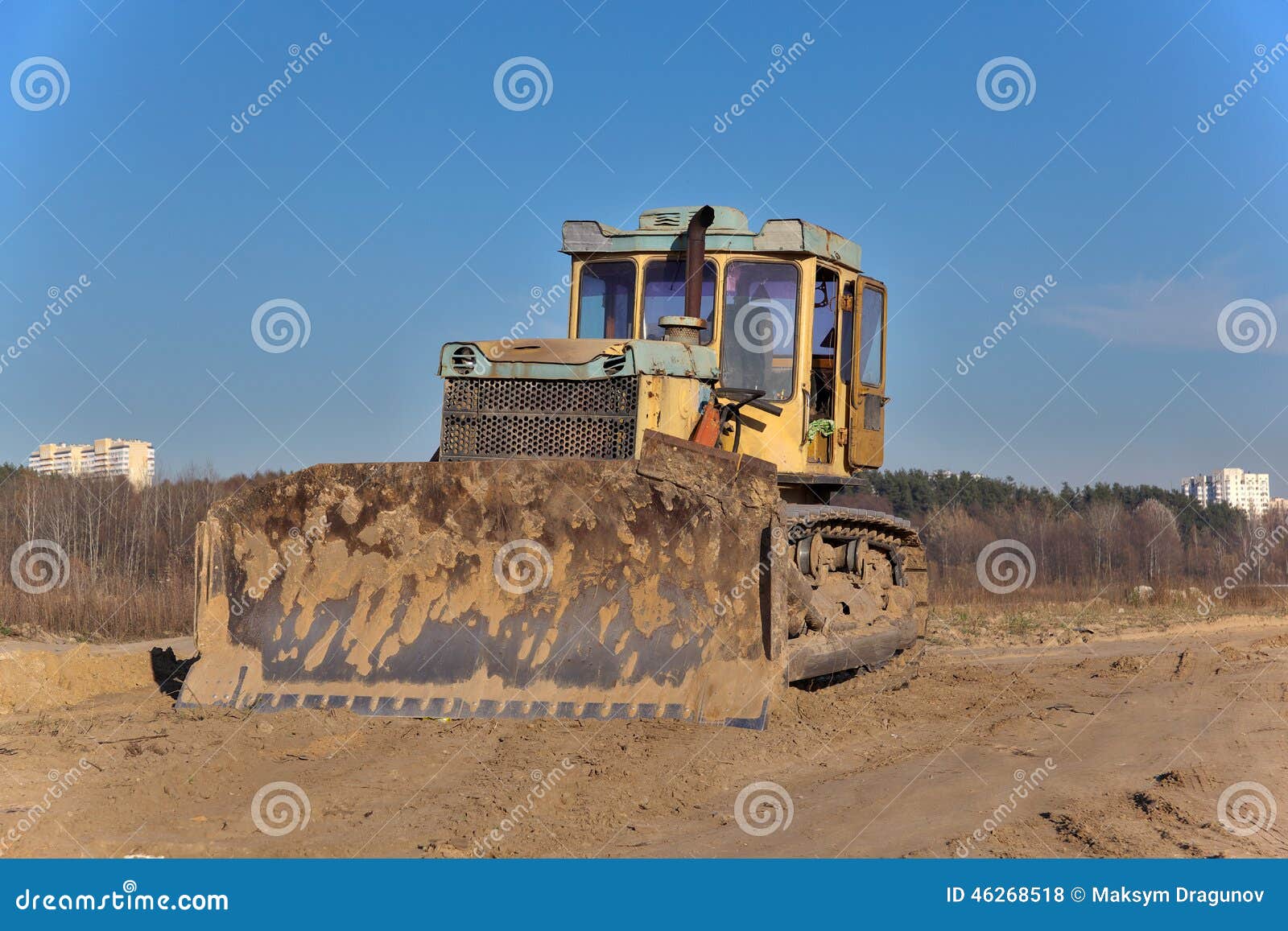 Bulldozer At Building Construction Site Royalty-Free Stock Photography ...