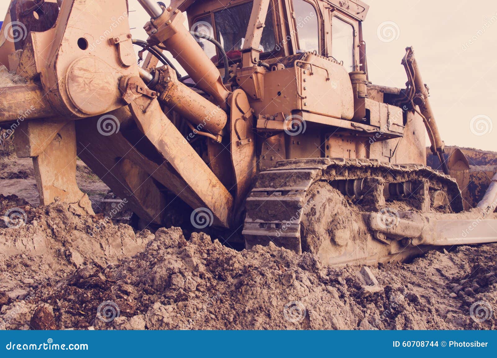 Old bulldozer ripper stock photo. Image of earth, truck - 60708744