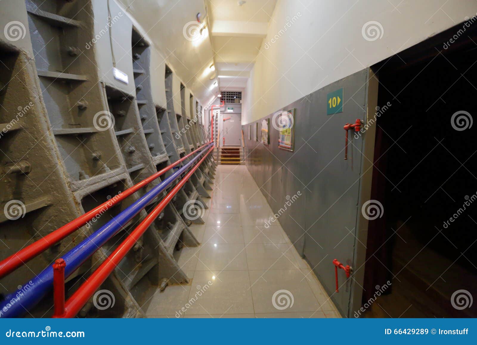 Old bunker s corridor stock image. Image of basement - 66429289