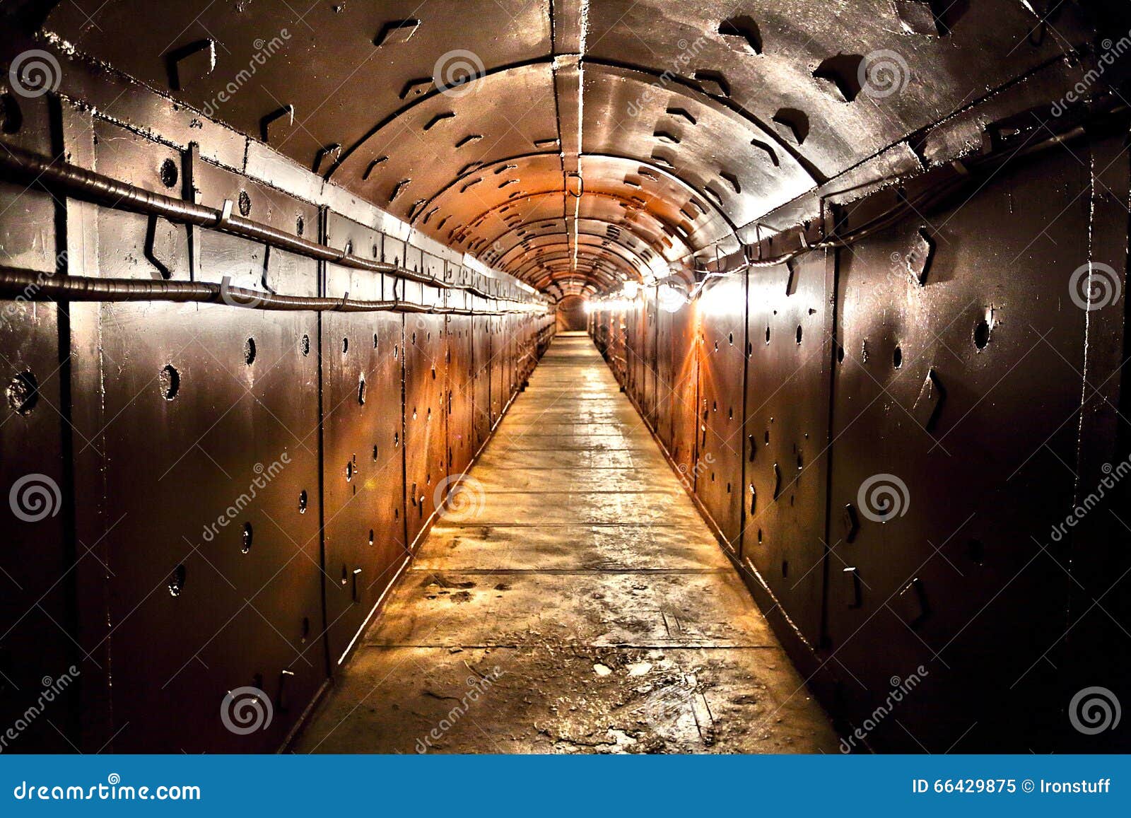 Old bunker s corridor stock image. Image of military - 66429875