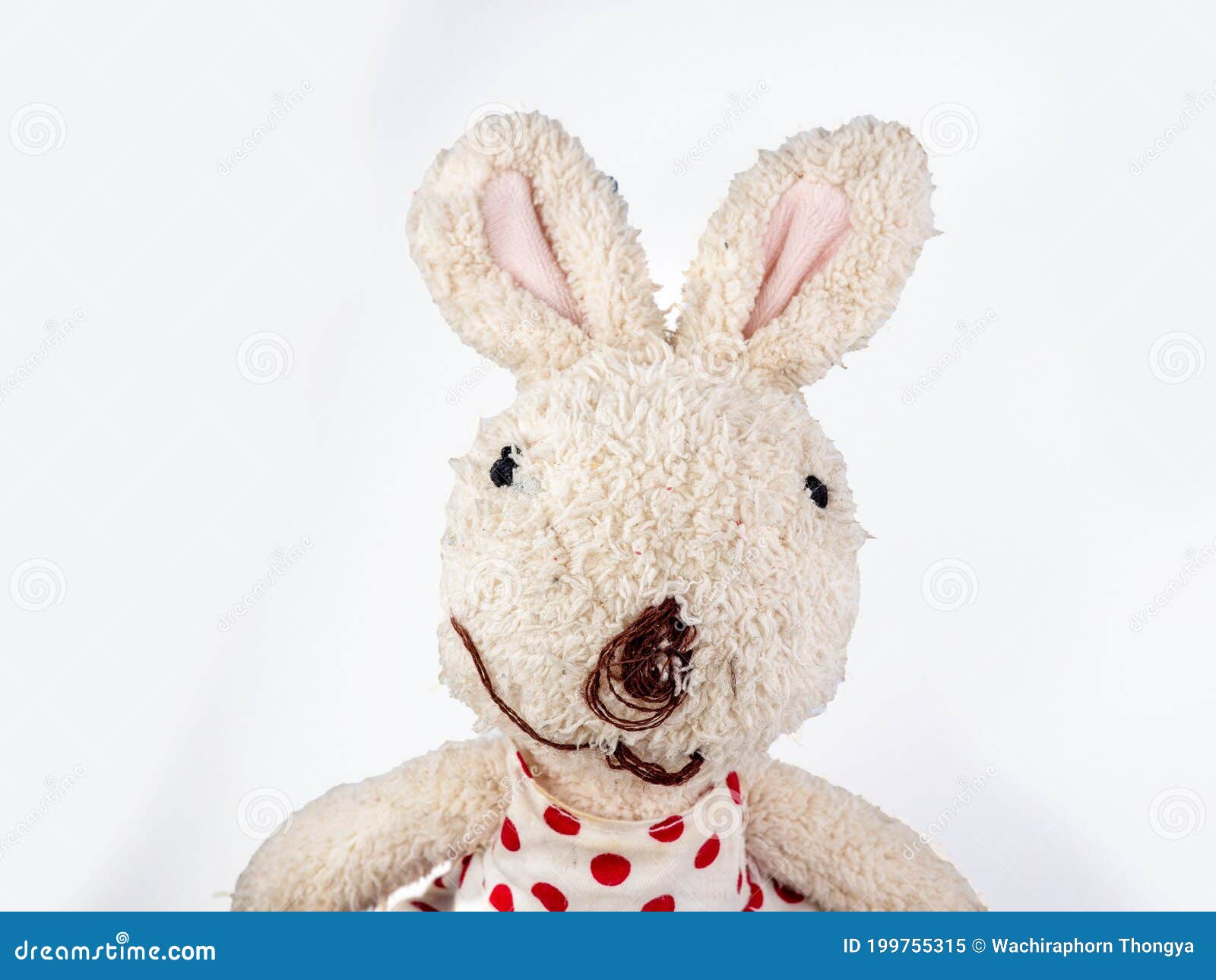 Old Bunny Doll on White, Old Dirty Rabbit Doll Stock Image - Image of ...