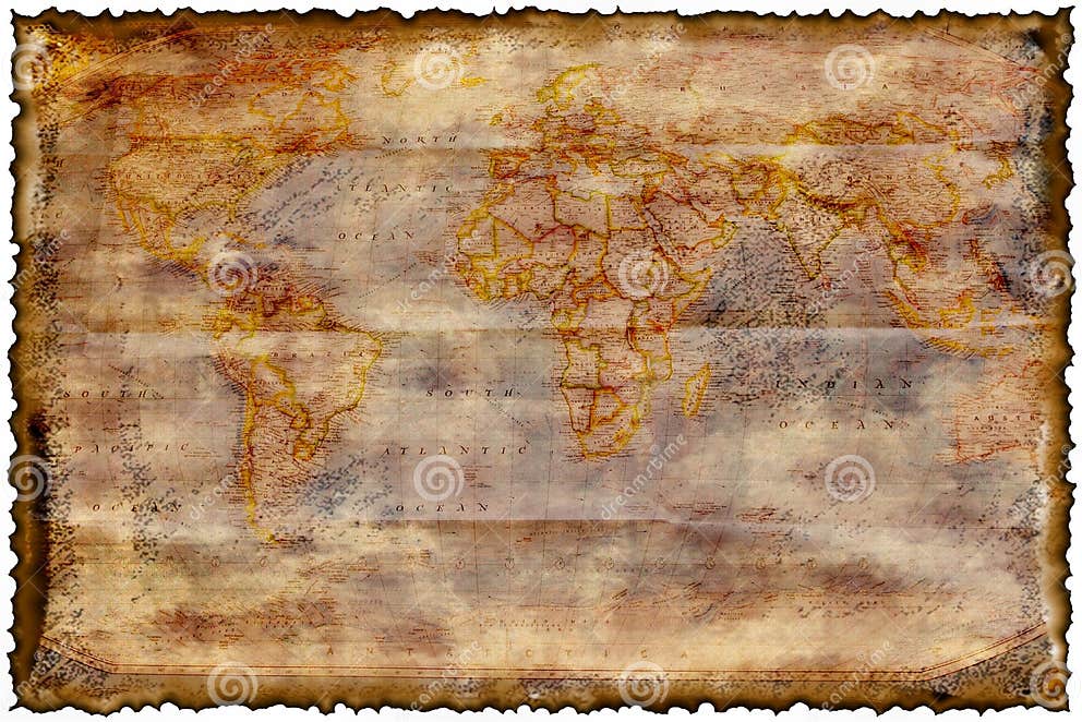 Old burned map stock illustration. Illustration of paper - 720393