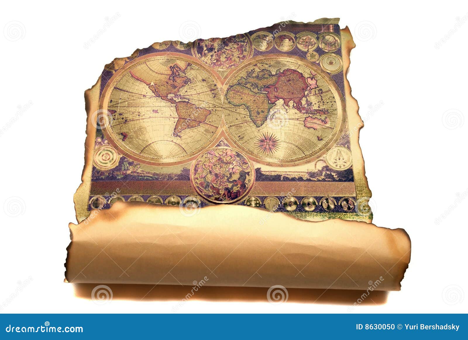 Old Burned Map Royalty-Free Stock Image | CartoonDealer.com #8630050