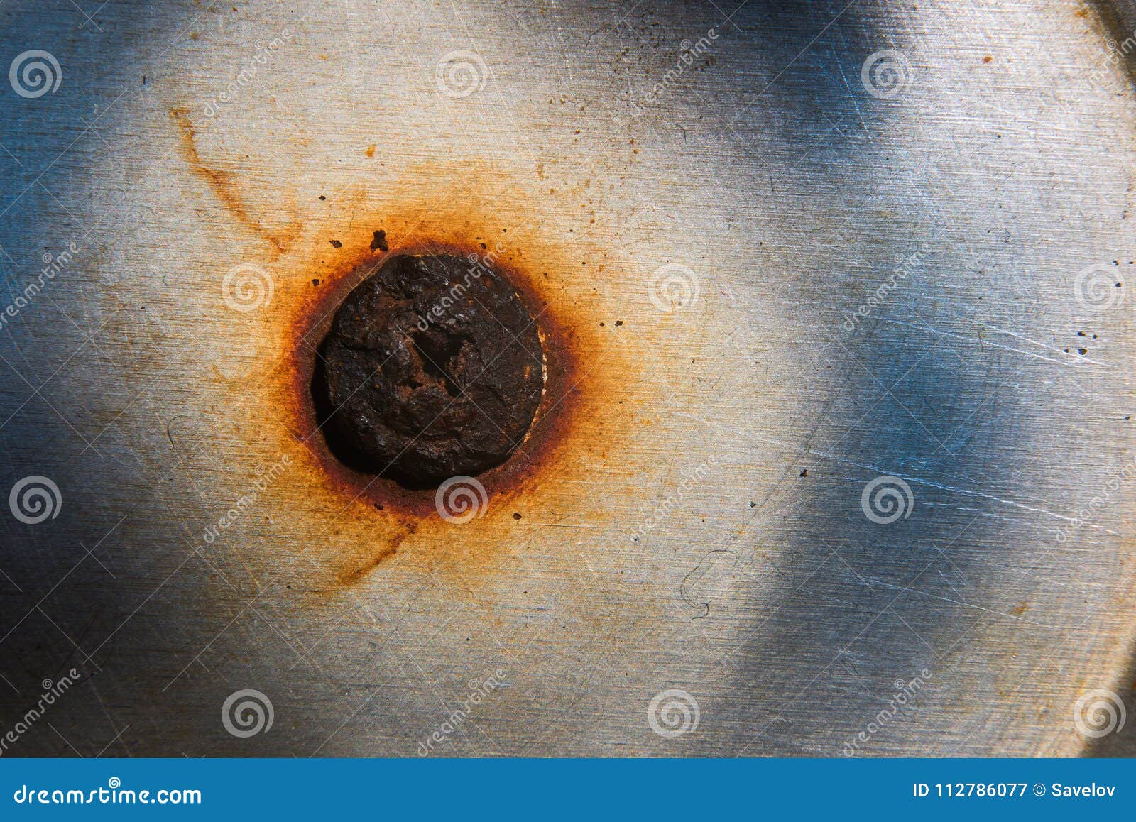 Old Burnt, Rusty Bolt in a Metal Surface Stock Image - Image of ...