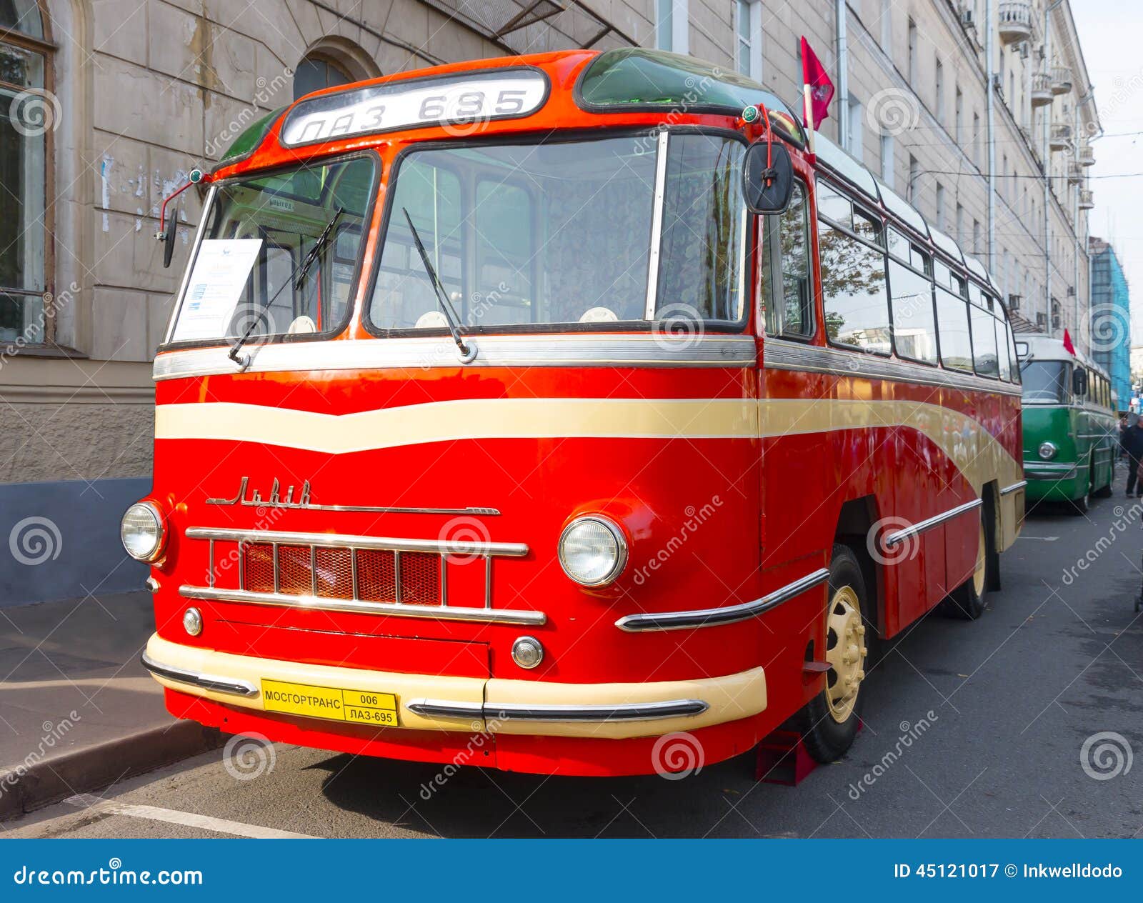 Old bus LAZ-695 editorial photography. Image of simplicity - 45121017