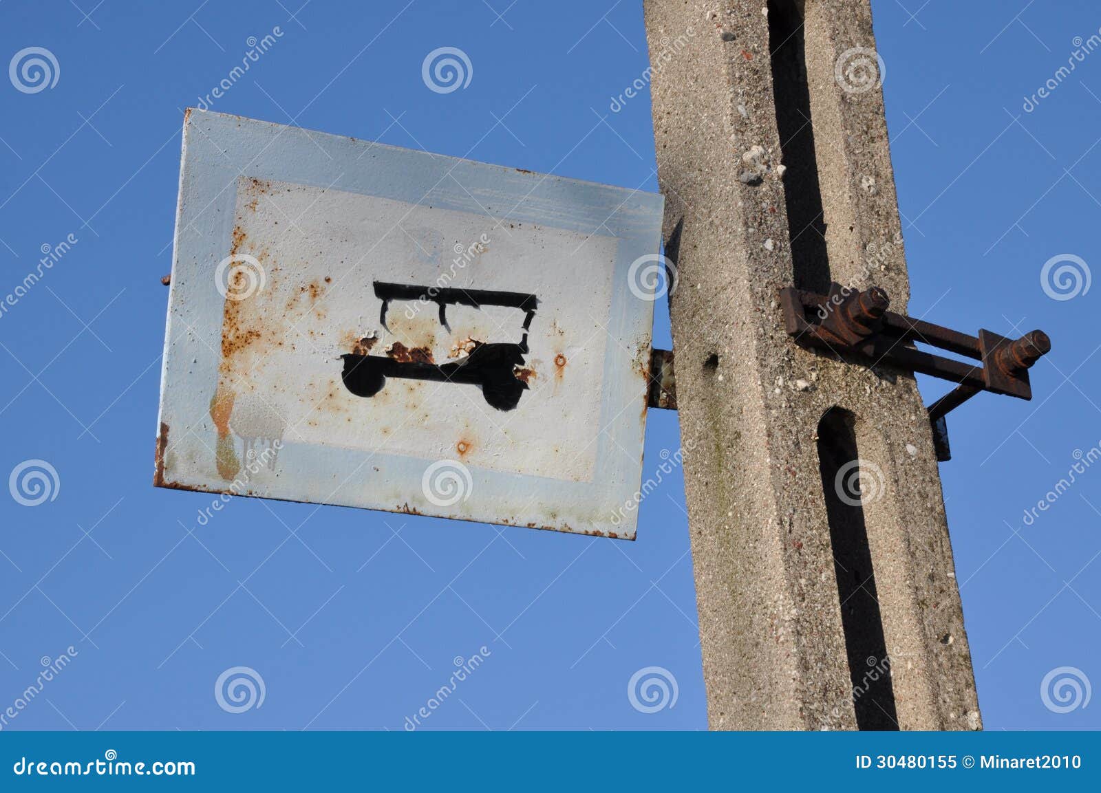 Old bus stop sign stock image. Image of station, city - 30480155