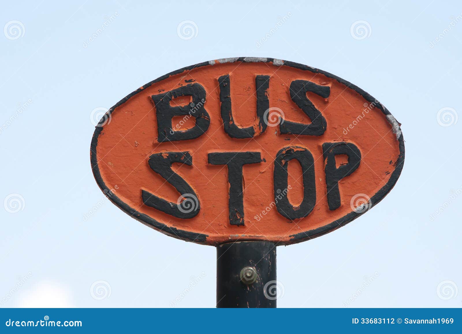 Old Bus Stop Sign Stock Photography - Image: 33683112