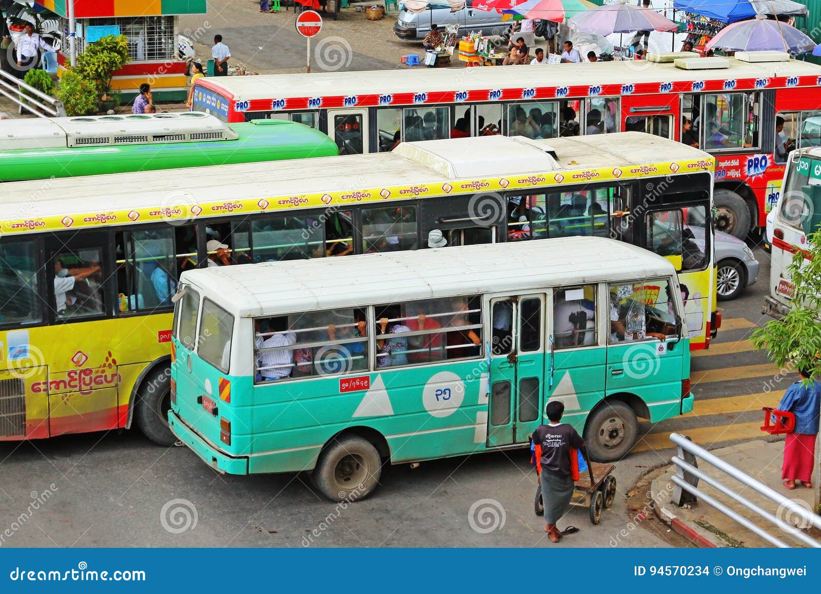 Old Bus in Yangon, Myanmar editorial stock image. Image of city - 94570234