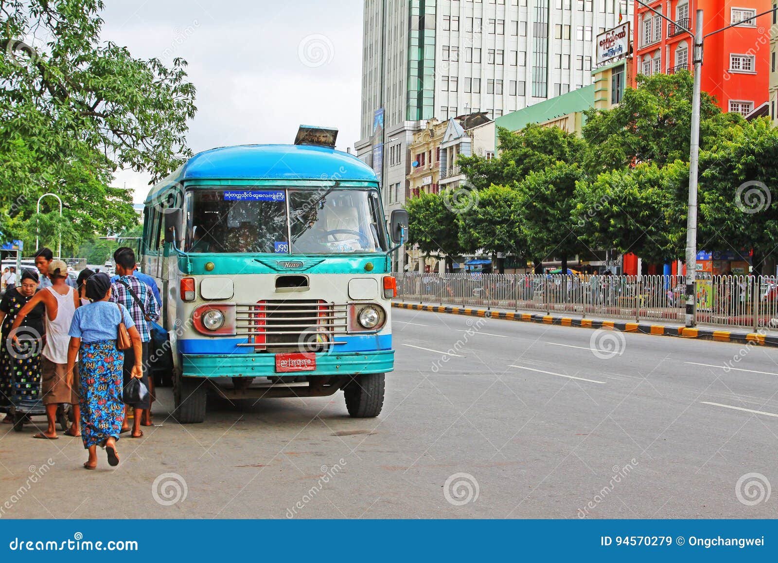 Old Bus in Yangon, Myanmar editorial stock image. Image of historical ...
