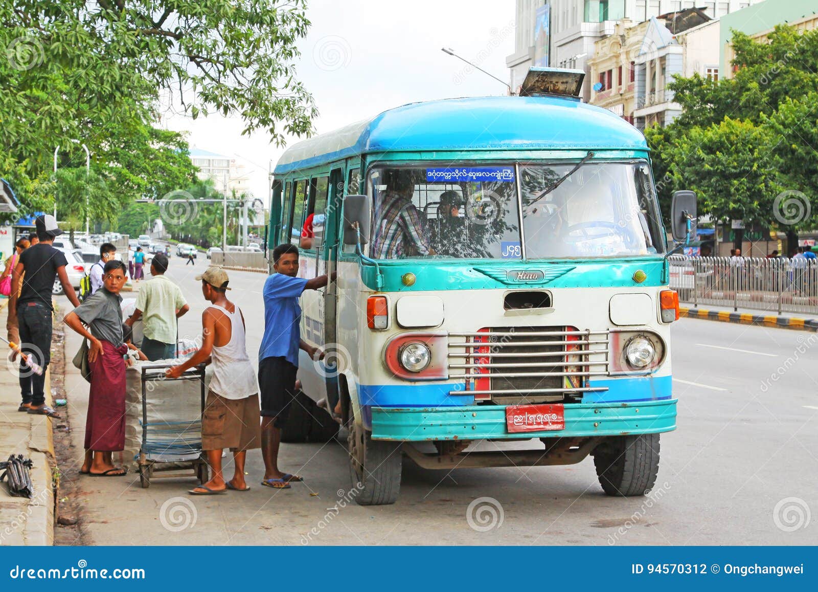 Old Bus in Yangon, Myanmar editorial photography. Image of ancient ...