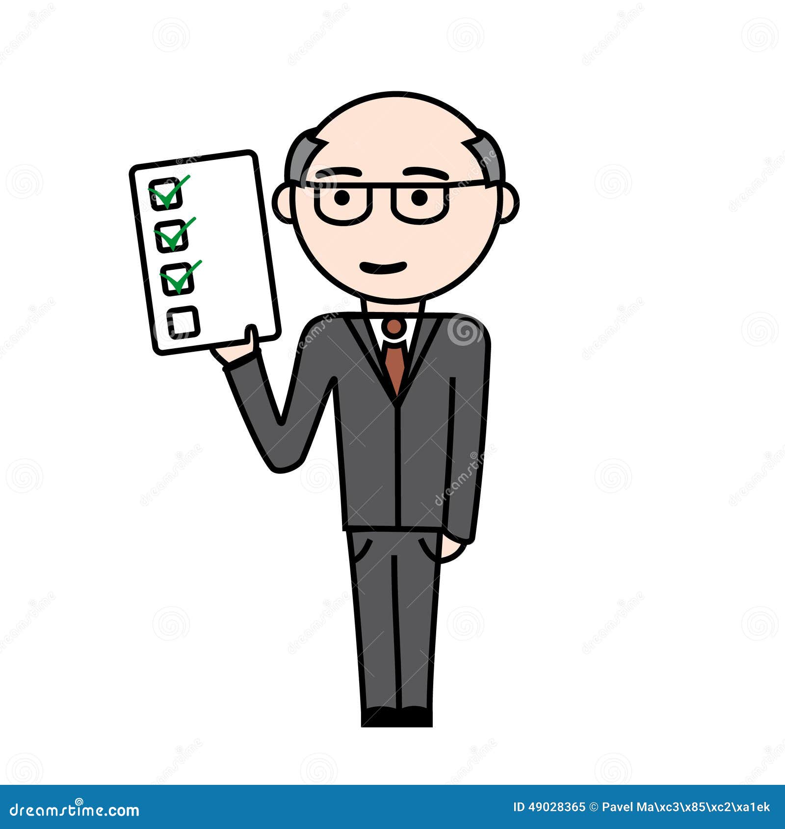 Old Business Man with Done Tasks Stock Vector - Illustration of ...
