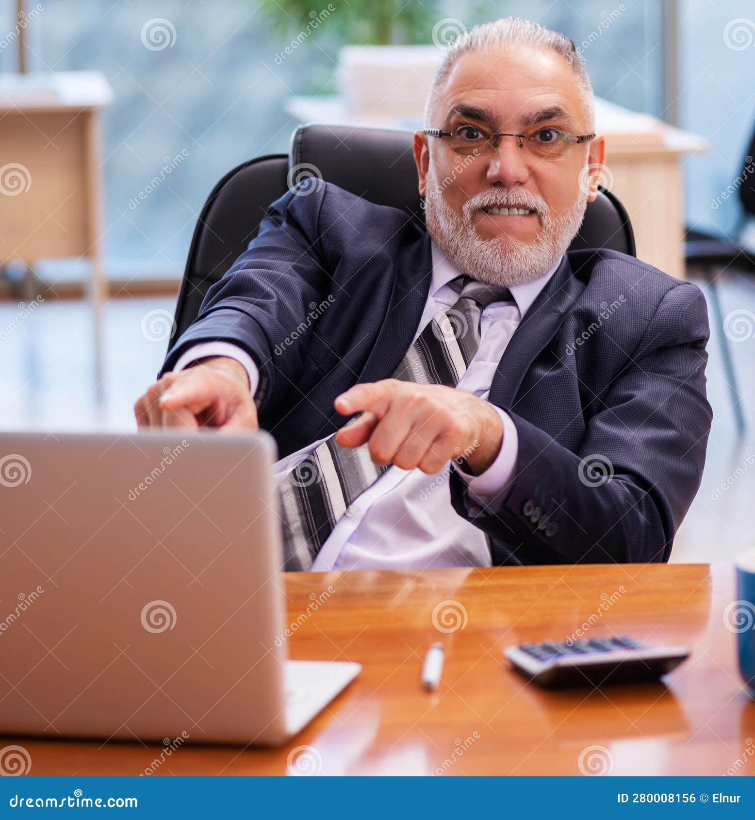 Old Businessman Employee Working in the Office Stock Photo - Image of ...